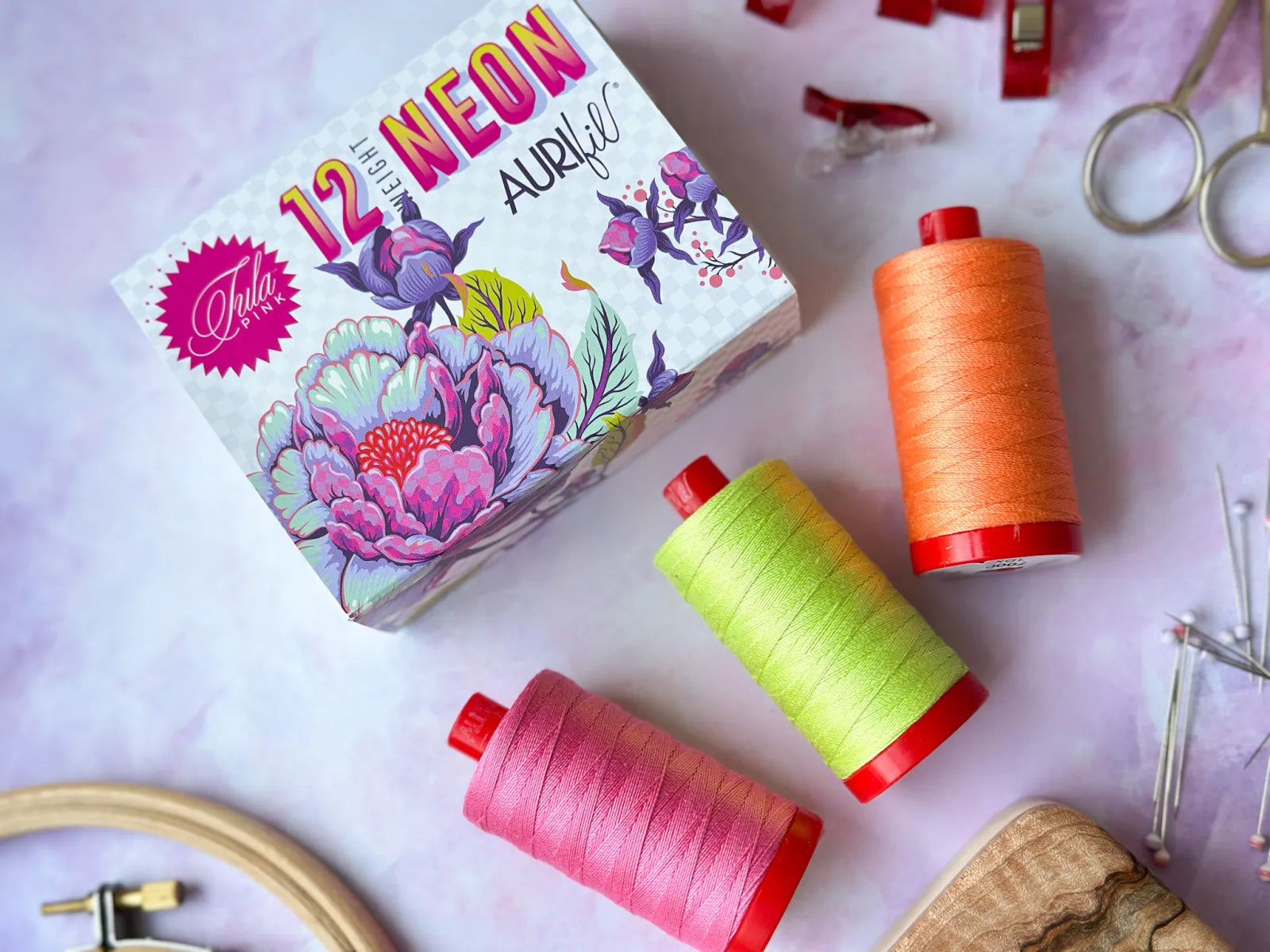 Aurifil Thread - Neon 12wt - Tula Pink Collection – lemon-lyrebird.com.au